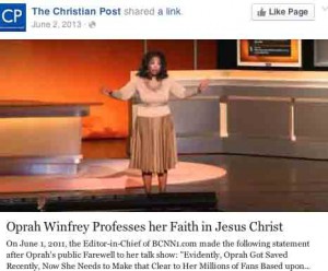 OPRAH WINFREY NOW PLAYING GOD? : Apprising Ministries